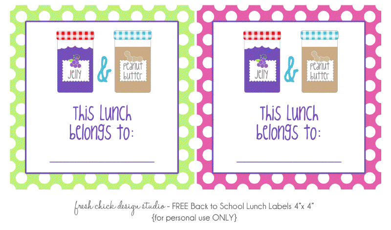 FREE Back to School Book Labels and Lunch Labels from Fresh Chick ...