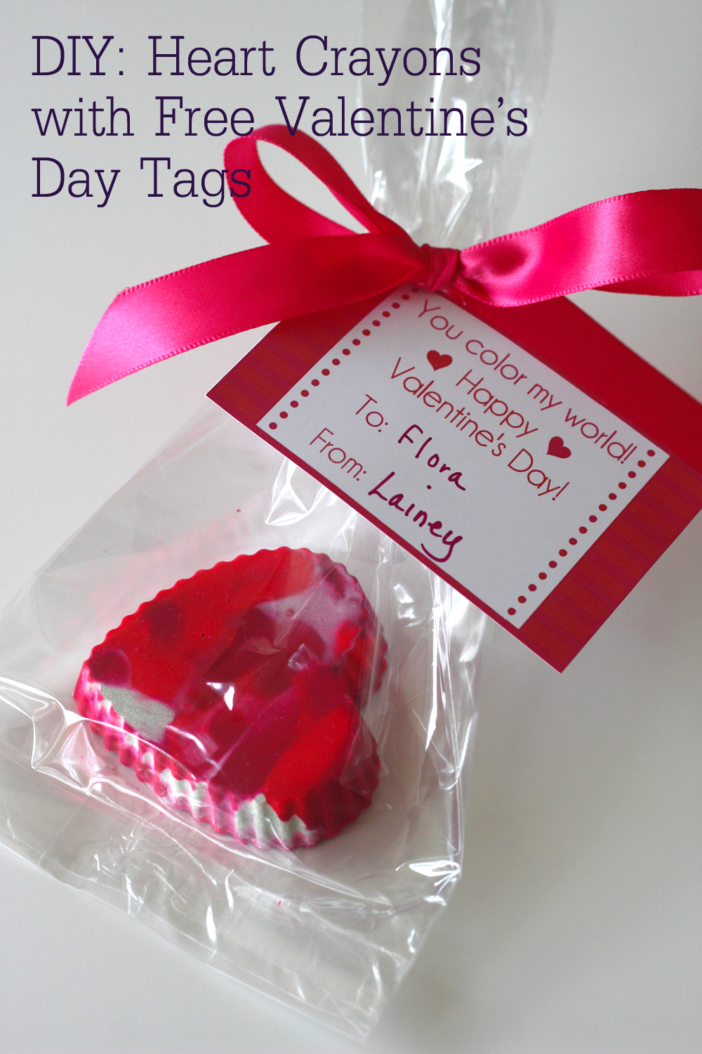 {DIY} Valentine's Day Heart Crayons with Free Printable Tags - The ...