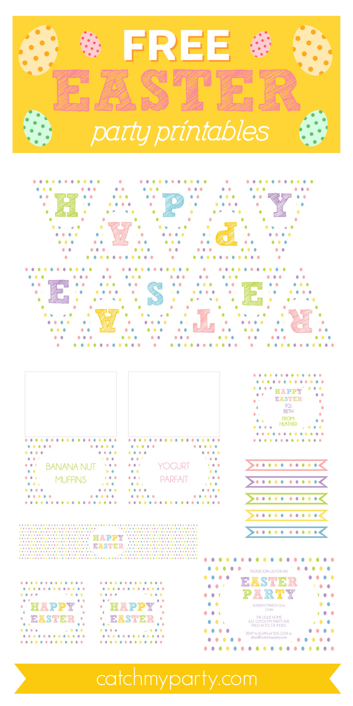 FREE Editable Easter Party Printables - The Catch My Party Blog