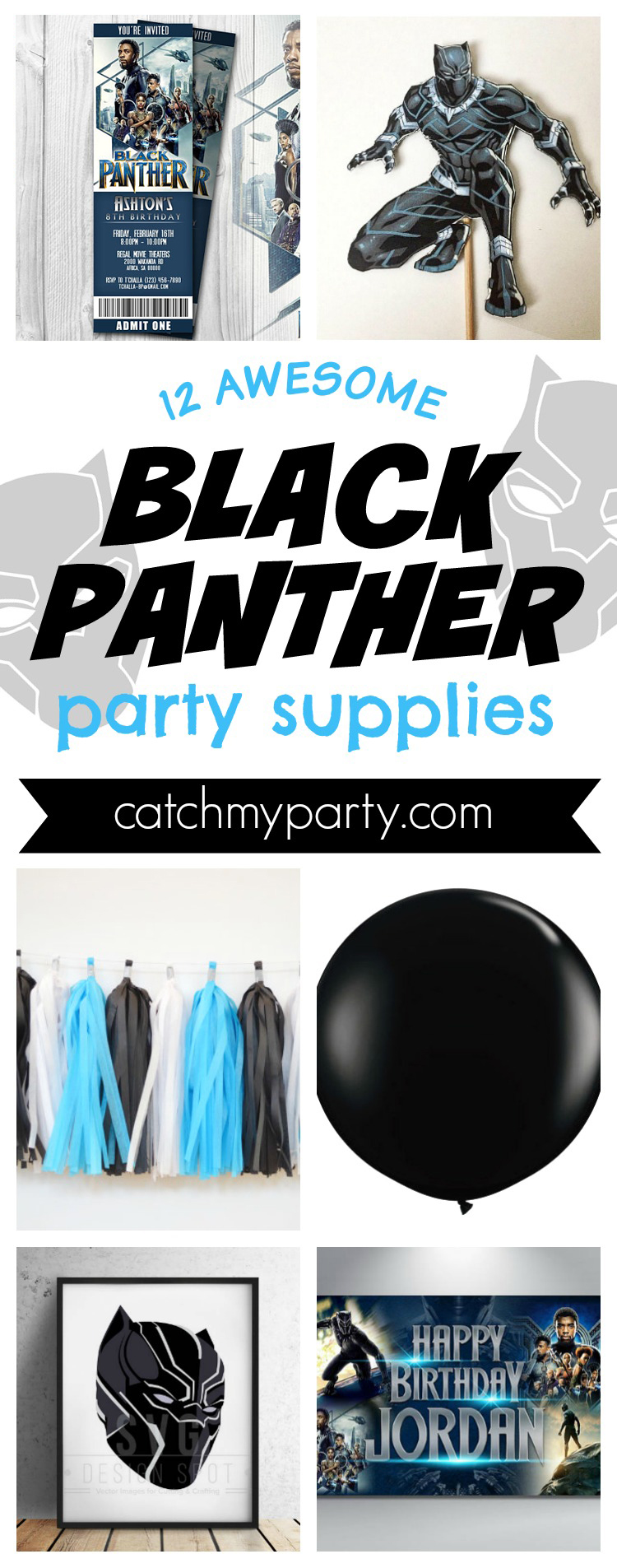 12 Awesome Black Panther Birthday Party Supplies - The Catch My Party ...