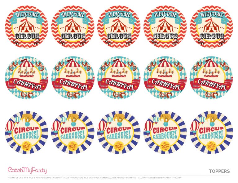 Download these Awesome Free Circus Carnival Printables Now! - The Catch My Party Blog The Catch ...