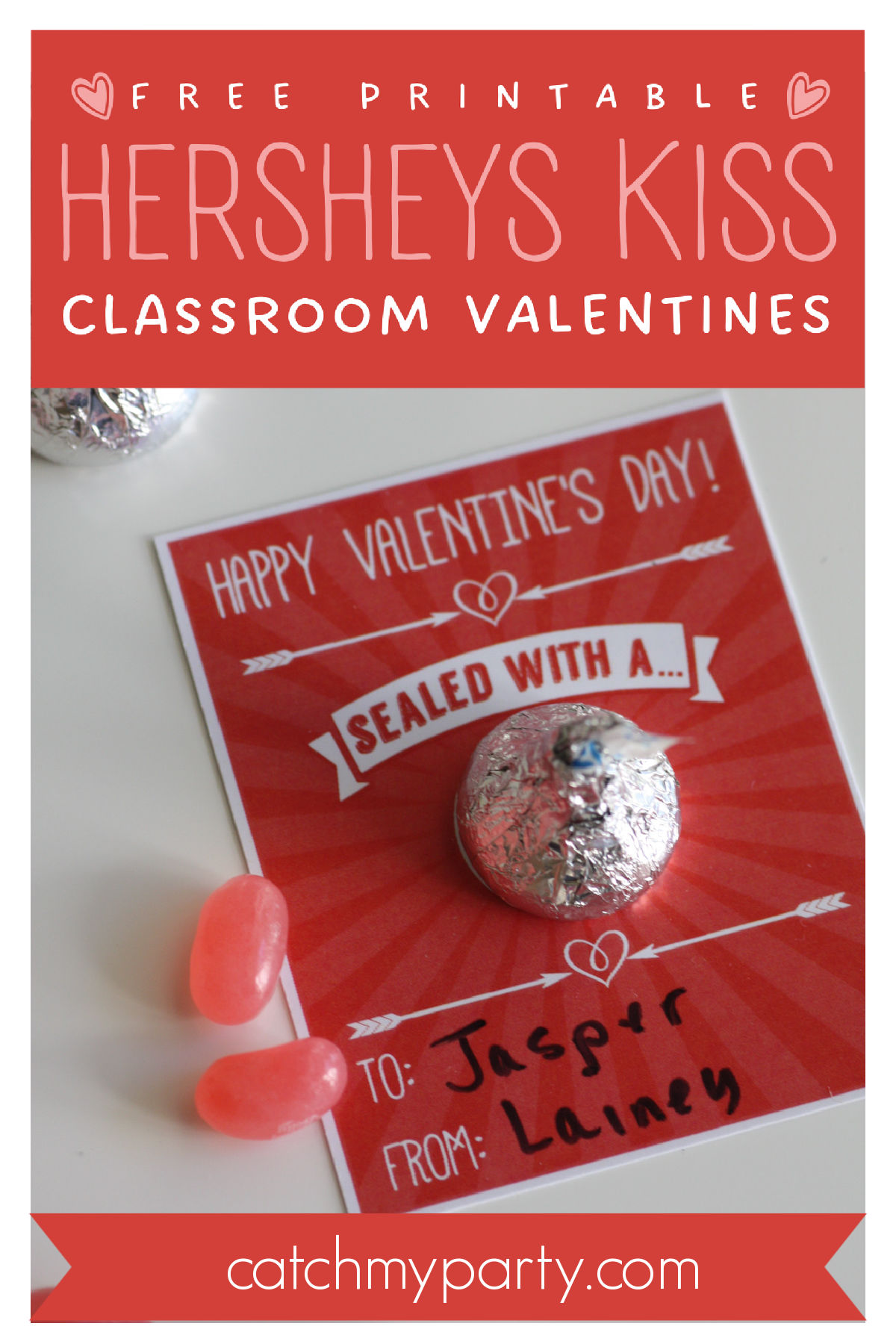 Free Printable Hershey's Kiss Classroom Valentines - The Catch My Party ...