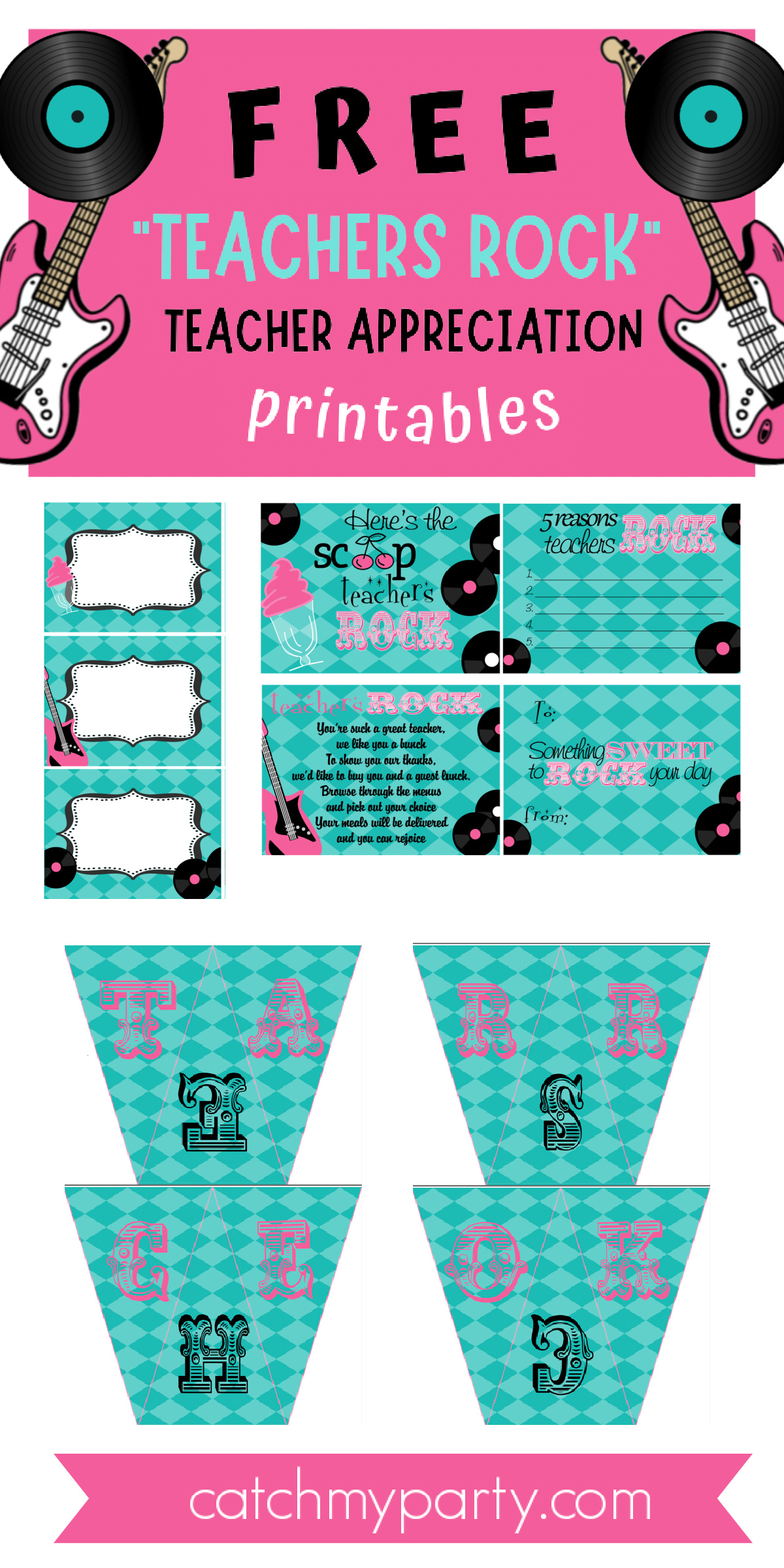FREE "Teachers Rock" Teacher Appreciation Printables - The Catch My ...