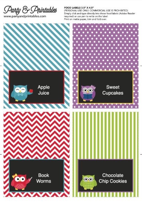 🦉 Free Owl Back-to-School Printables for Parties and Classrooms📚 - The ...